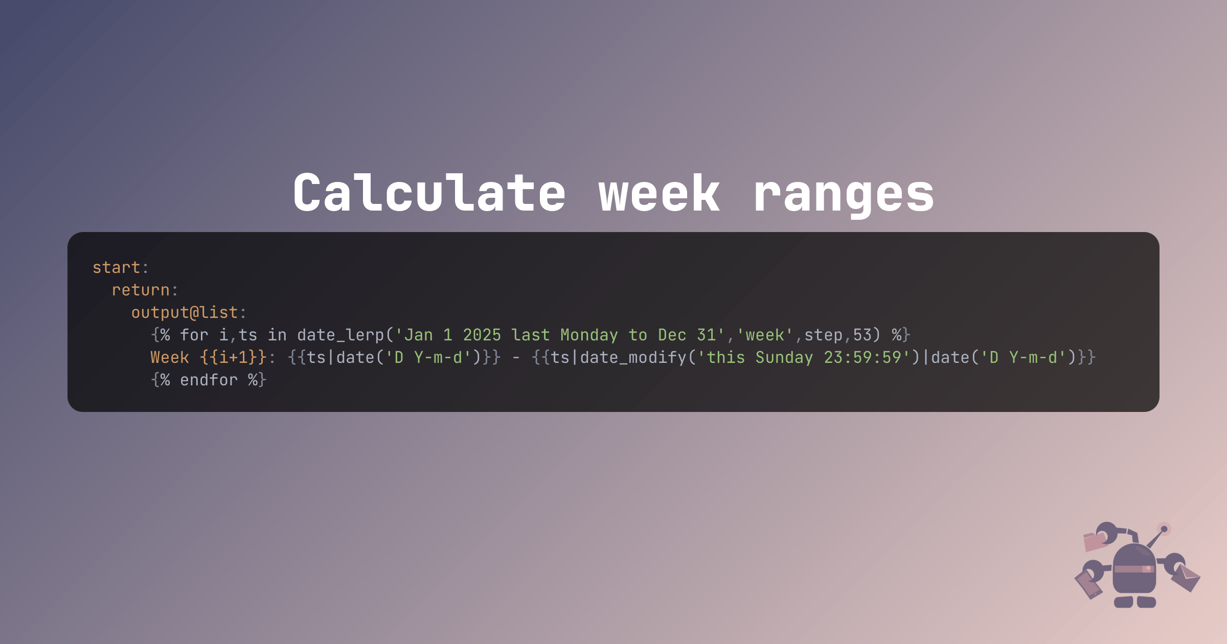 Calculate week ranges - Cerb